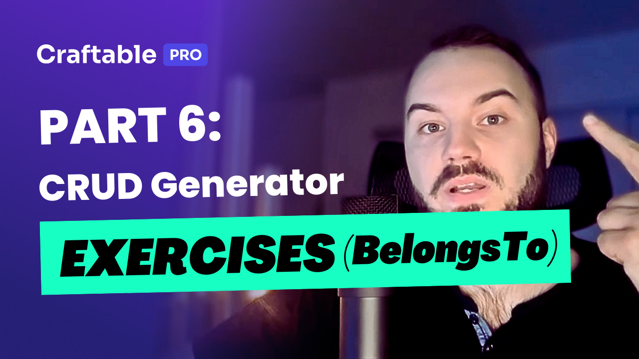 Creating Relational CRUD for Exercises with Craftable PRO in Laravel